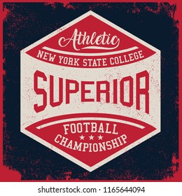 Vintage Varsity Vector Graphics Grunge Background Stock Vector (Royalty ...