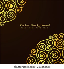 Vintage Vector Abstract Background Golden Curls 스톡 벡터(로열티 프리) 261363635 ...