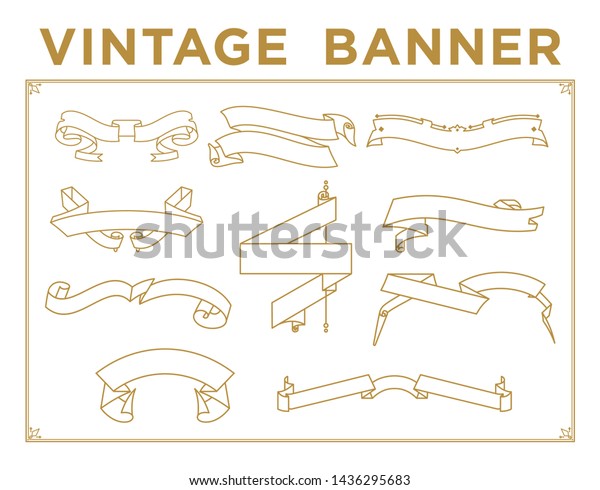 Vintage Vector Banner Ribbon Stock Vector (Royalty Free) 1436295683 ...