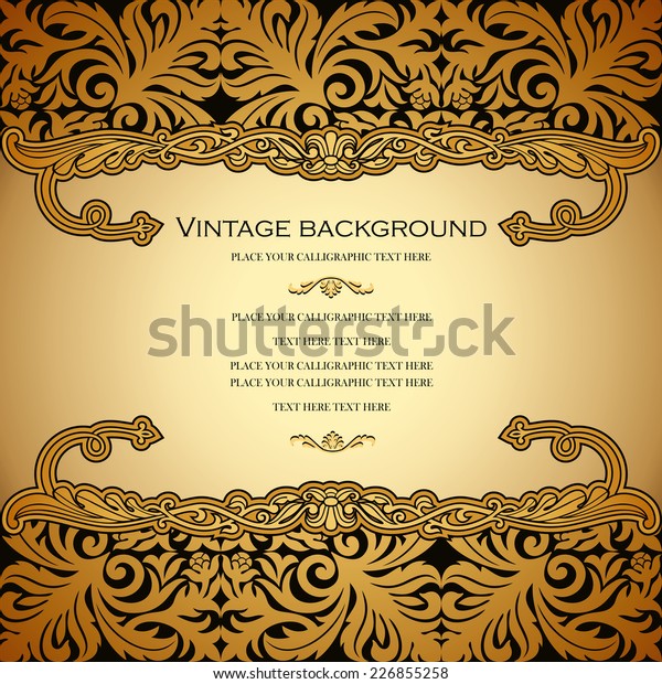 Vintage Vector Card Design Royal Gold Stock Vector (Royalty Free ...