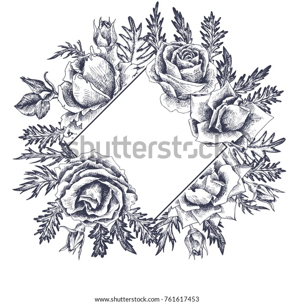 Vintage Vector Floral Frame Victorian Style Stock Vector (Royalty Free ...