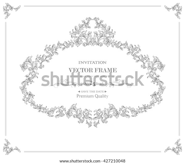 Vintage Vector Frameclassic Styletemplate Logocertificate Menu ...