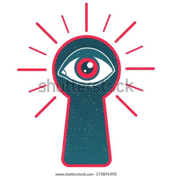Vintage Vector Illustration Keyhole Eye Stock Vector (Royalty Free ...