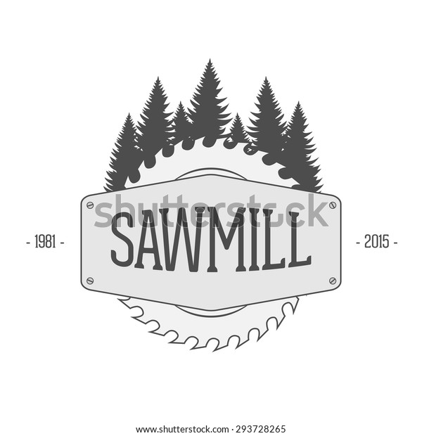 Vintage Vector Label Sawmill Woodworking Company Stock Vector (Royalty ...
