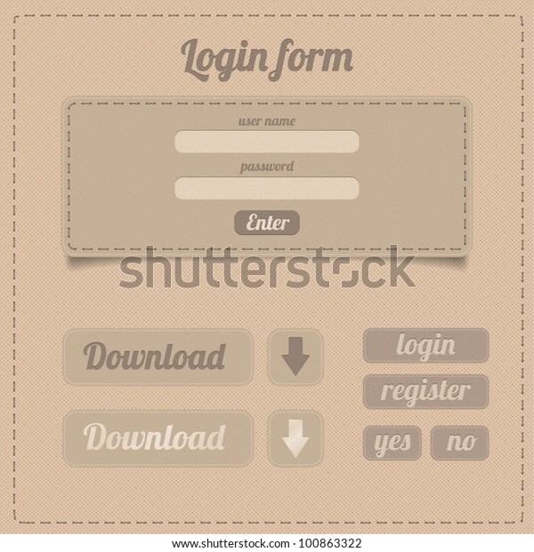 Vintage Vector Login Form Stock Vector (Royalty Free) 100863322 ...