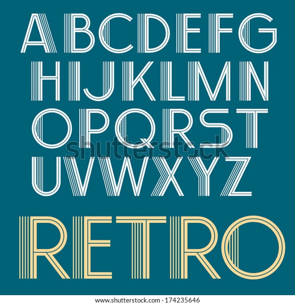 Vintage Vector Retro Font Retro Typography Stock Vector (Royalty Free ...