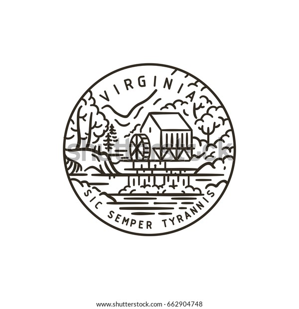 Vintage Vector Round Label Virginia Water Stock Vector (Royalty Free ...