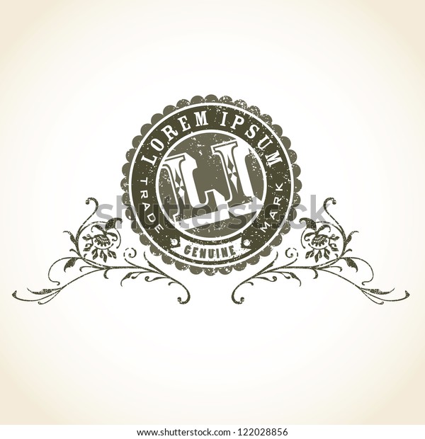 Vintage Vector Royal Seal Crest Stock Vector (Royalty Free) 122028856
