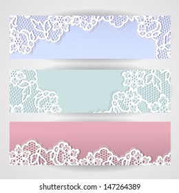 Vintage Vector Web Banners Lace Design Stock Vector (Royalty Free ...