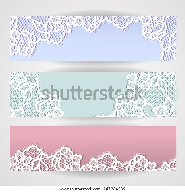 Vintage Vector Web Banners Lace Design Stock Vector (Royalty Free ...