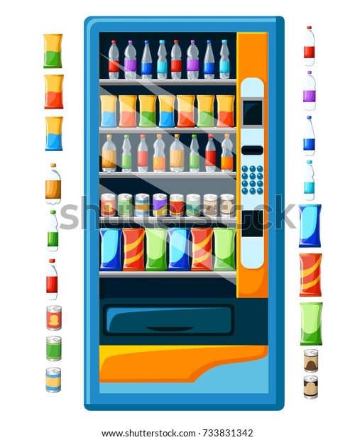 Vintage Vending Machine Advertisement Poster Snacks Stock Vector ...