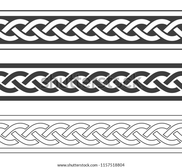 Vintage Viking Borders Set Vector Intage Stock Vector (Royalty Free ...