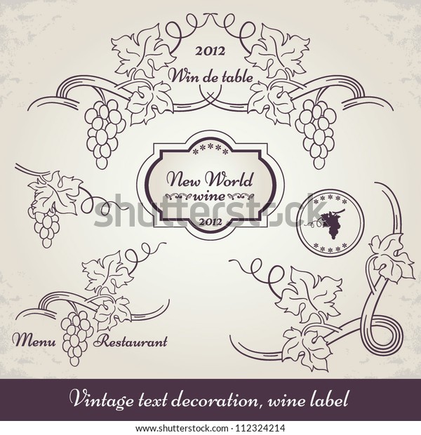 Vintage Vine Vector Set Ornamental Borders Stock Vector (Royalty Free ...
