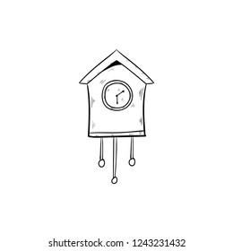 Vintage Wall Clock Doodle Stock Vector (Royalty Free) 1243231432 ...