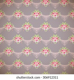 Vintage Wallpaper Pattern Pink Roses Vector Stock Vector (Royalty Free ...