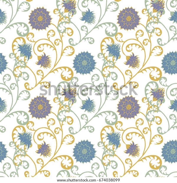 Vintage Wallpaper Rapport Seamless Pattern Flowers Stock Vector ...