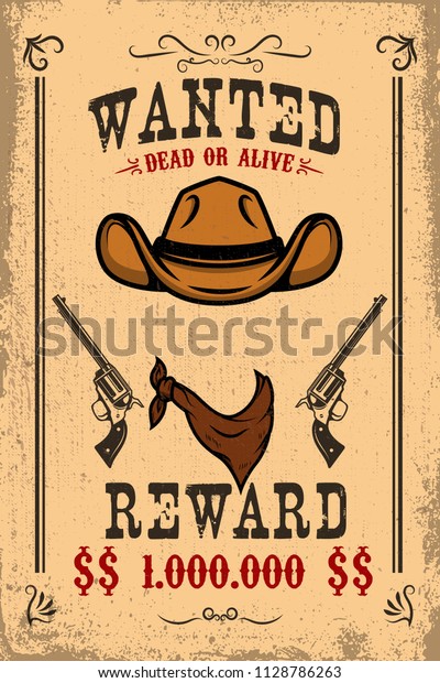 Vintage Wanted Poster Template Old Paper Stock Vector (Royalty Free ...
