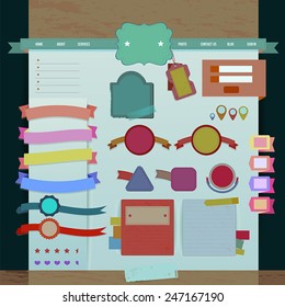 Vintage Web Tags Design Layout 2: เวกเตอร์สต็อก (ปลอดค่าลิขสิทธิ์ ...
