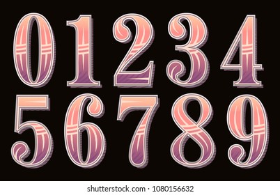 Vintage Western Numerals Stock Vector (Royalty Free) 1080156632 ...