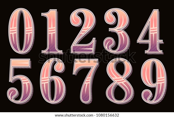 Vintage Western Numerals Stock Vector (Royalty Free) 1080156632 ...