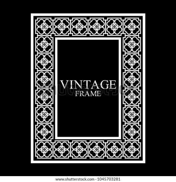 Vintage White Border Frame Retro Ornamental Stock Vector (Royalty Free ...