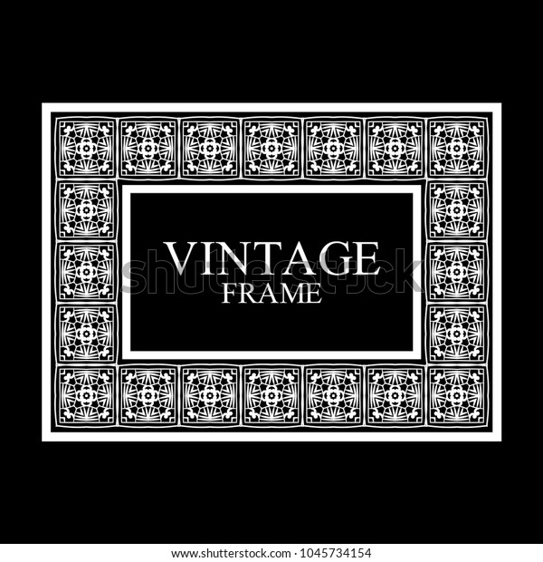 Vintage White Border Frame Retro Ornamental Stock Vector (Royalty Free ...