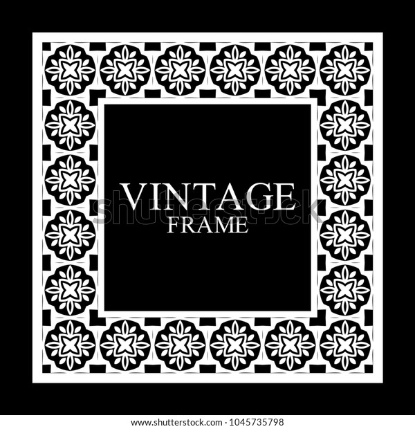 Vintage White Border Frame Retro Ornamental Stock Vector (Royalty Free ...