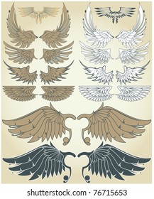 White Wings Oldstyle Vector Stock Vector (Royalty Free) 109326347
