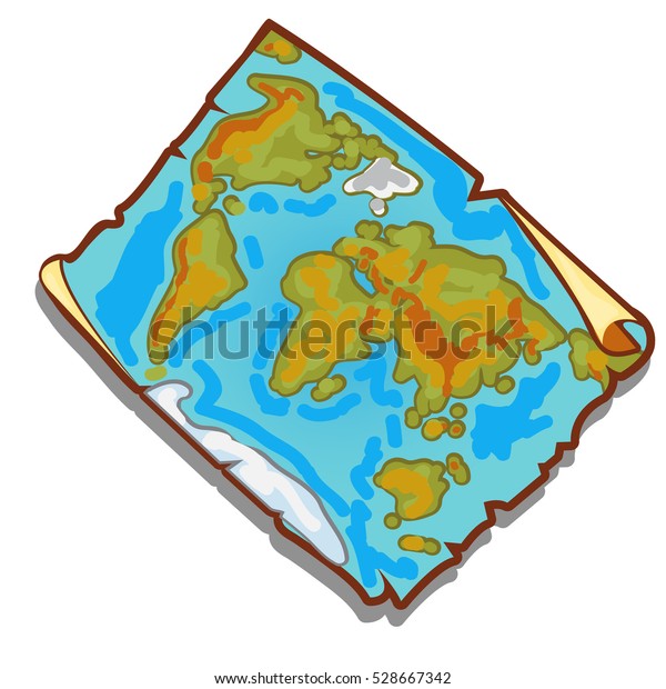 Vintage World Map On Piece Faded Stock Vector (Royalty Free) 528667342
