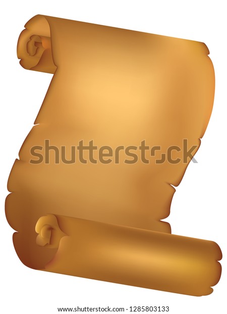 Vintage Yellow Paper Scroll Design Illustration Stock Vector (Royalty ...