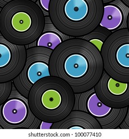 Vinyl Audio Discs Seamless Background Stock Vector (Royalty Free ...