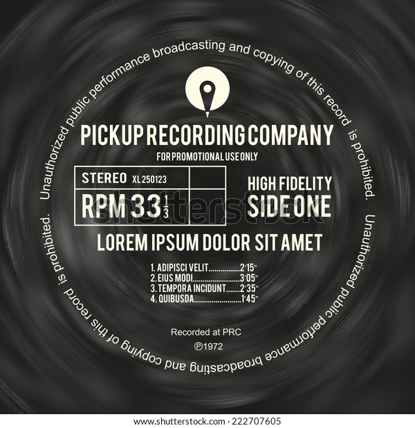 Vinyl cover or label design layout