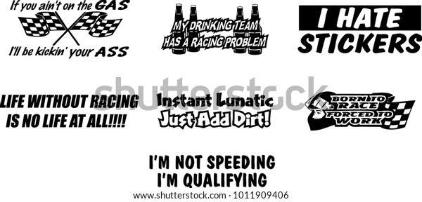 Vinyl Cut Speedway Racing Sticker Set Stock Vector (Royalty Free ...
