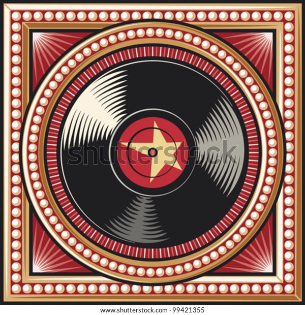 Vinyl Disc Retro Design Record 스톡 벡터(로열티 프리) 99421355