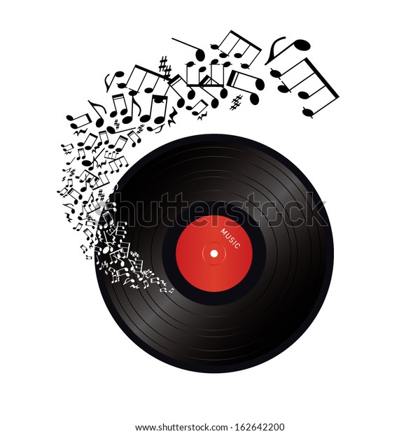 Vinyl Music Notes On White Background Stock Vector (Royalty Free ...