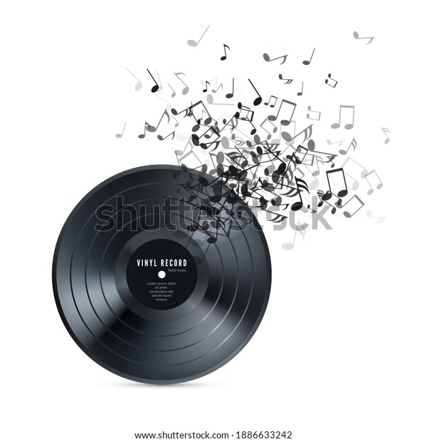 Vinyl Record Flow Music Notes Musical Stock Vector (Royalty Free ...