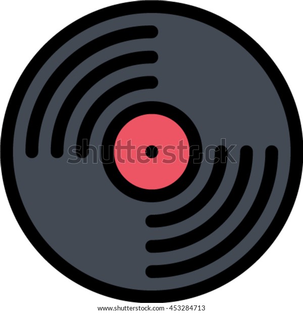 Vinyl Record Outline Icon Stock Vector (Royalty Free) 453284713