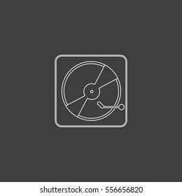 Vinyl Turntable Outline Vector Icon Contour: vector de stock (libre de ...