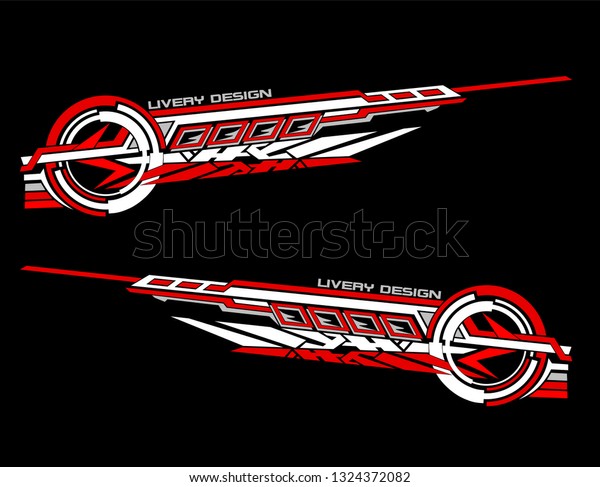 Vinyls Sticker Set Decals Car Racing Stock Vector (Royalty Free) 1324372082