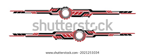 Vinyls Sticker Set Techno Power Performance Stock Vector (Royalty Free ...