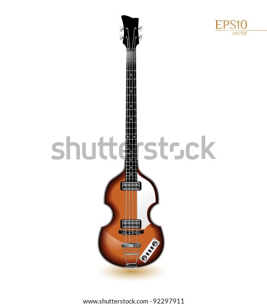 Vektor Stok Viola Electrical Bass Guitar Sixties Isolated (Tanpa ...