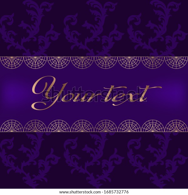 Violet Background Gold Frame Textelegant Frame Stock Vector (Royalty ...