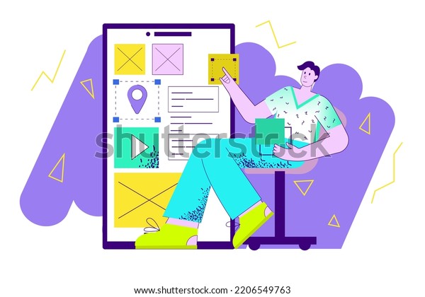 Violet Concept Web Design People Scene Stock Vector (Royalty Free ...