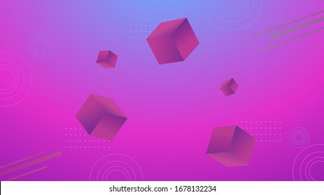 Violet Cube Abstract Background Wallpaper Stock Vector (Royalty Free ...