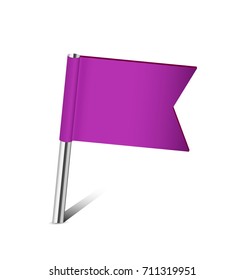 Waving Purple Flag On White Background Stock Vector (Royalty Free ...