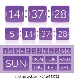 Violet Countdown Timer Scoreboard Numbers Vector Stock Vector (Royalty ...