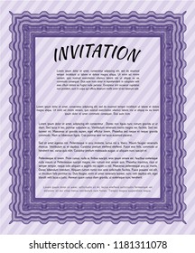 Violet Invitation Template Superior Design Vector Stock Vector (Royalty ...