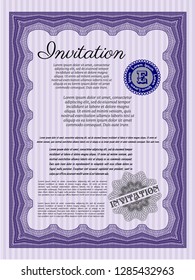 Violet Invitation Vector Illustration Background Lovely Stock Vector ...