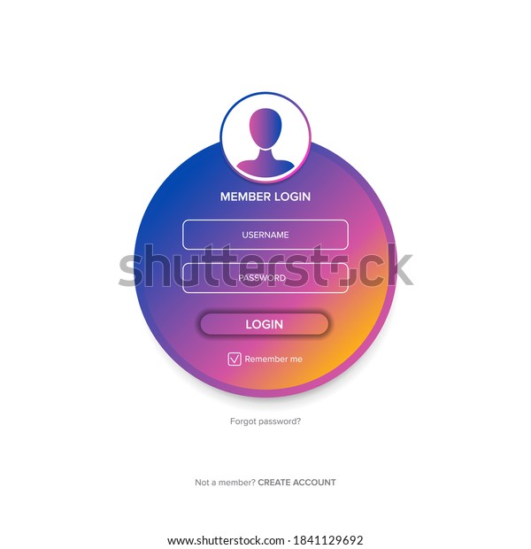 Violet Login Form Web Page Design Stock Vector (Royalty Free ...