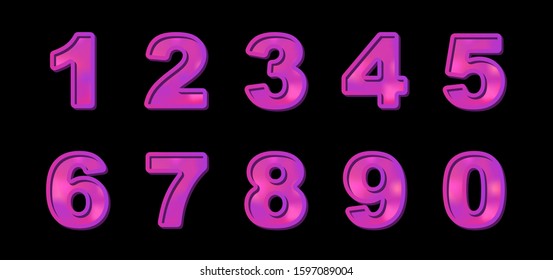 Violet Pink 3d Volumetric Numbers Birthday Stock Vector (Royalty Free ...